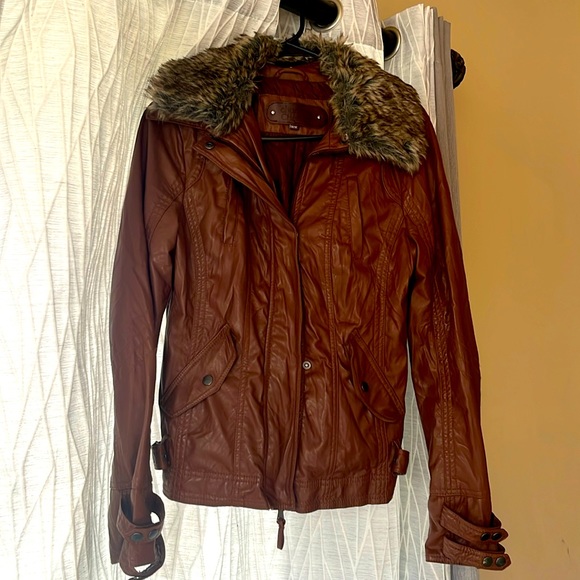 Jackets & Coats | Charming Charlie Brown Leather Jacket | Poshmark